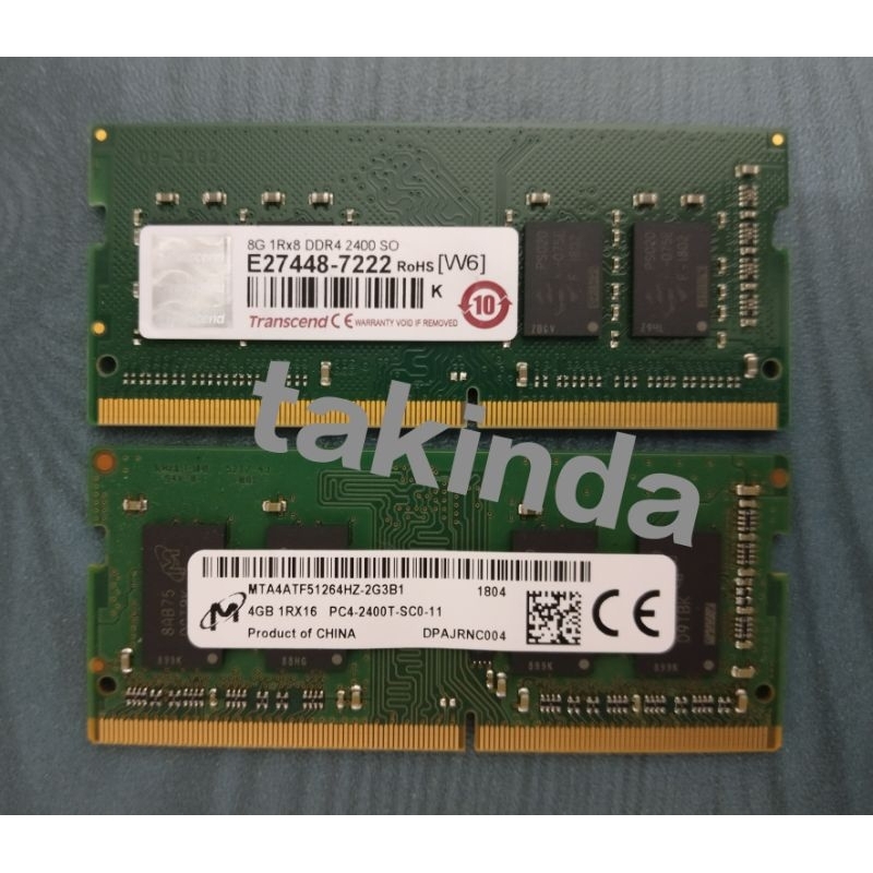 (มือสองสภาพดี) Ram 8 GB Ram 4 GB DDR4 2400 แรมมือสอง แรมโน้ตบุ๊ค ...