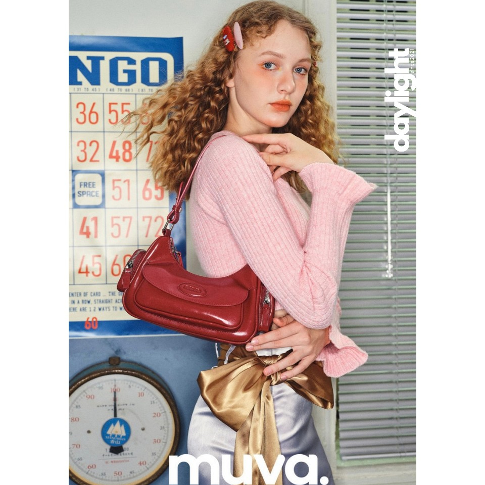 MUVA | muva pocket shoulder bag ของแท้ 100% กระเป๋าสะพายไหล่หนังแท้ ...