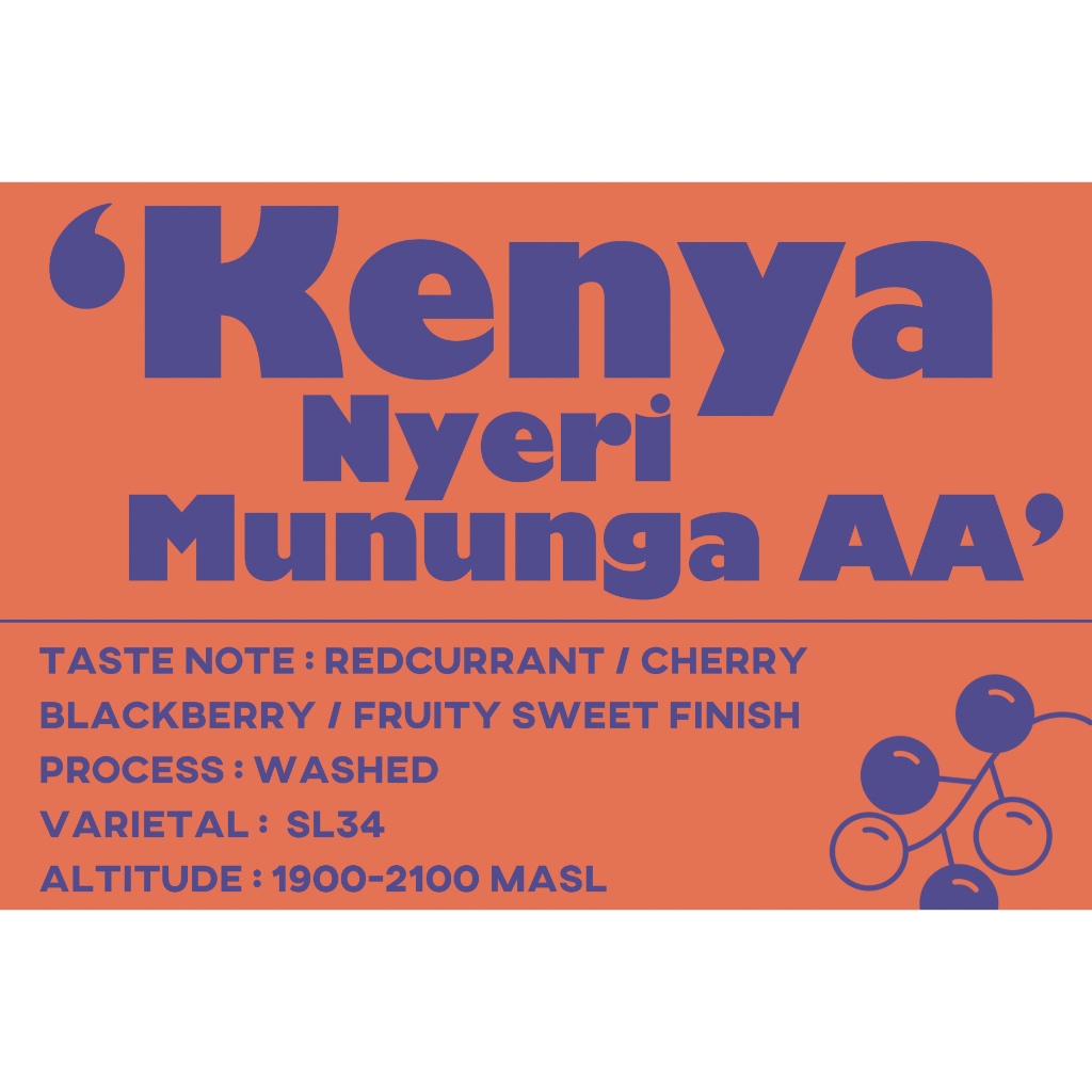 เมล็ดกาแฟ Kenya Nyeri Mununga AA 100 g. (คั่วอ่อน) | Shopee Thailand