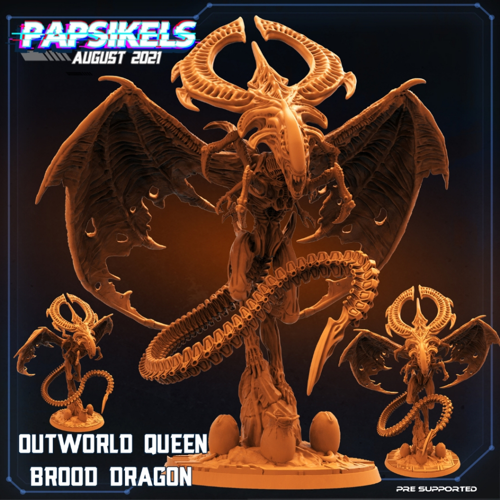 Outworld Queen Brood Dragon - Xeno Wars - Monstrosity Xenomorph / 3D ...