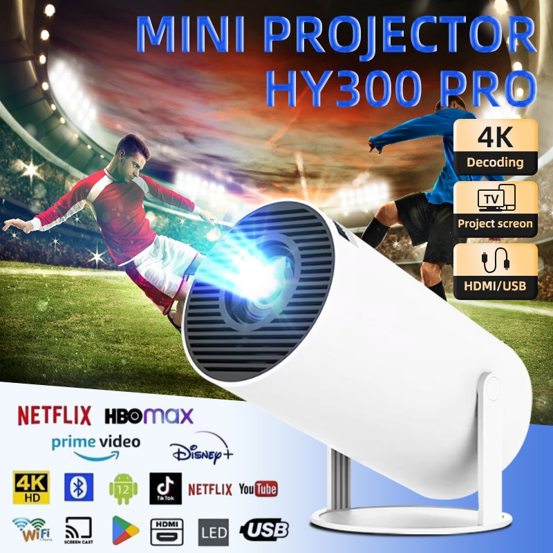HY300 PRO Android 11.0 Mini Projector โปรเจคเตอร์ 4K Wifi LCD 1280P x ...