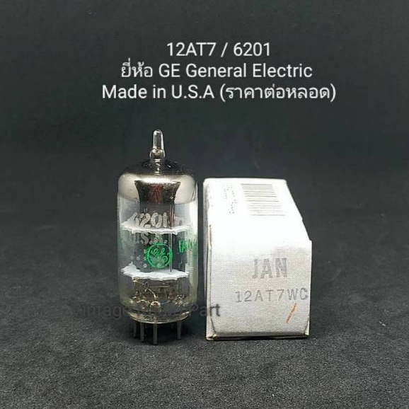 12AT7,12AT7WC, ECC81, 6201 GE General Electric Made in U.S.A Triodeคู่ ...