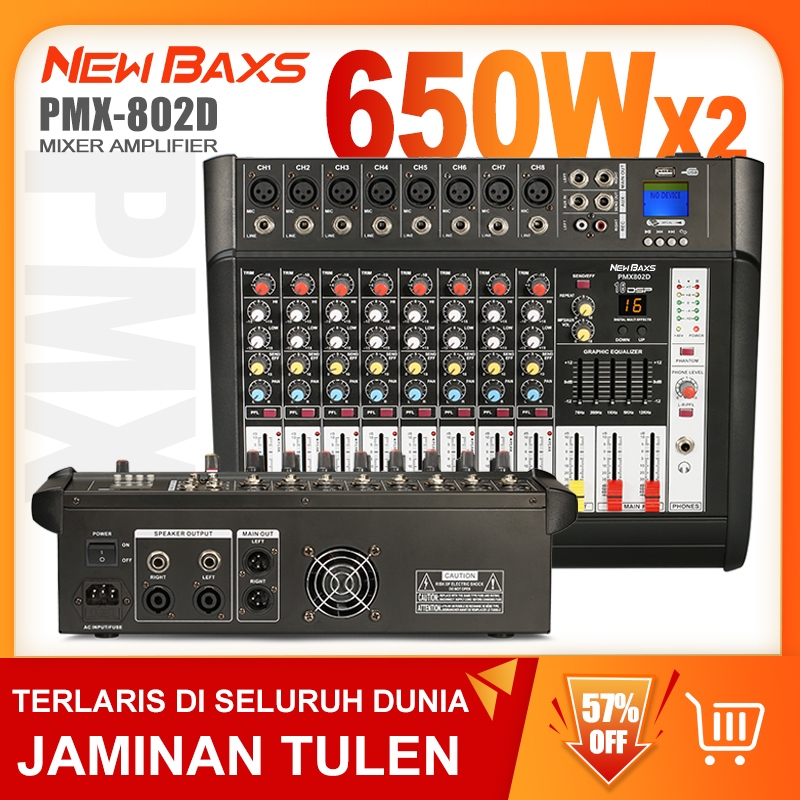 NEW BAXS COD PMX802D professional mixer 8-channel 16DSP 2-layer ...