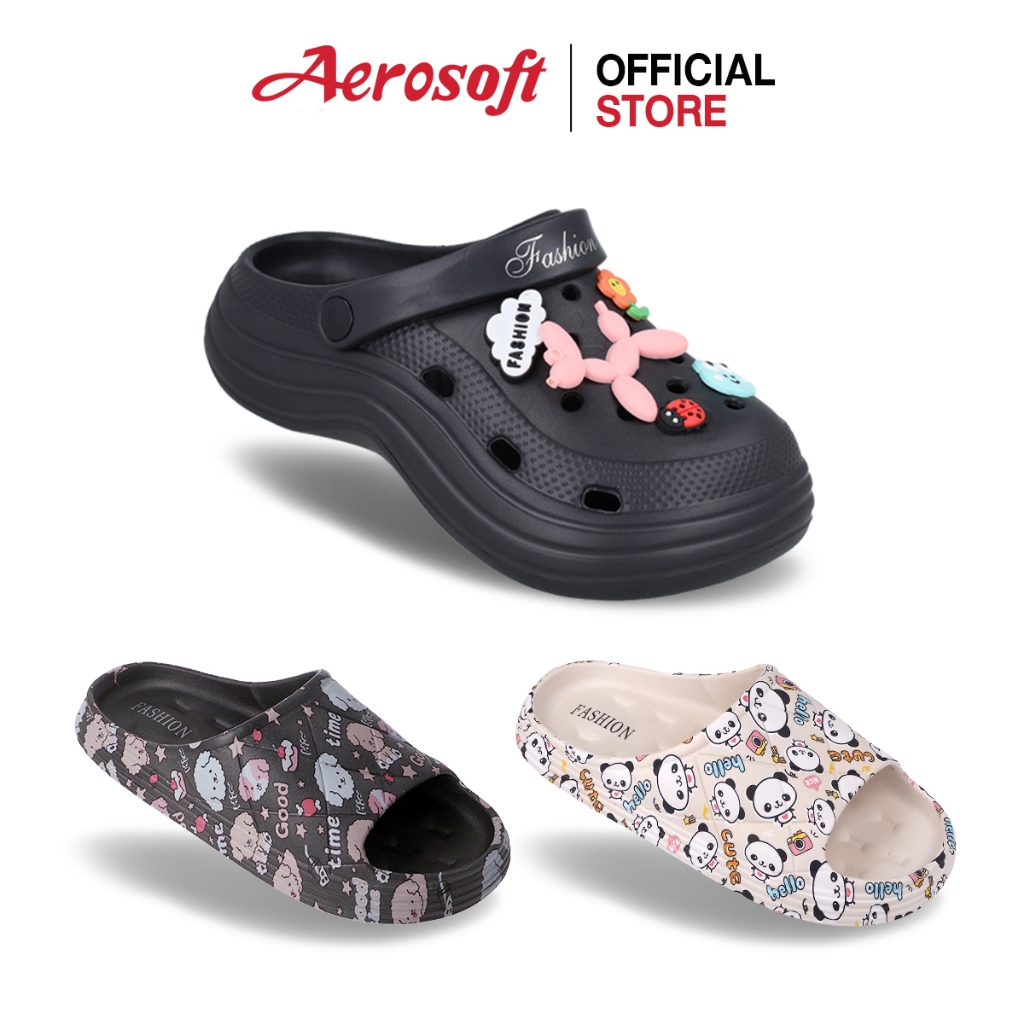 Aerosoft(Clearance Sale) รองเท้าแตะแบบสวมแฟชั่น | Shopee Thailand