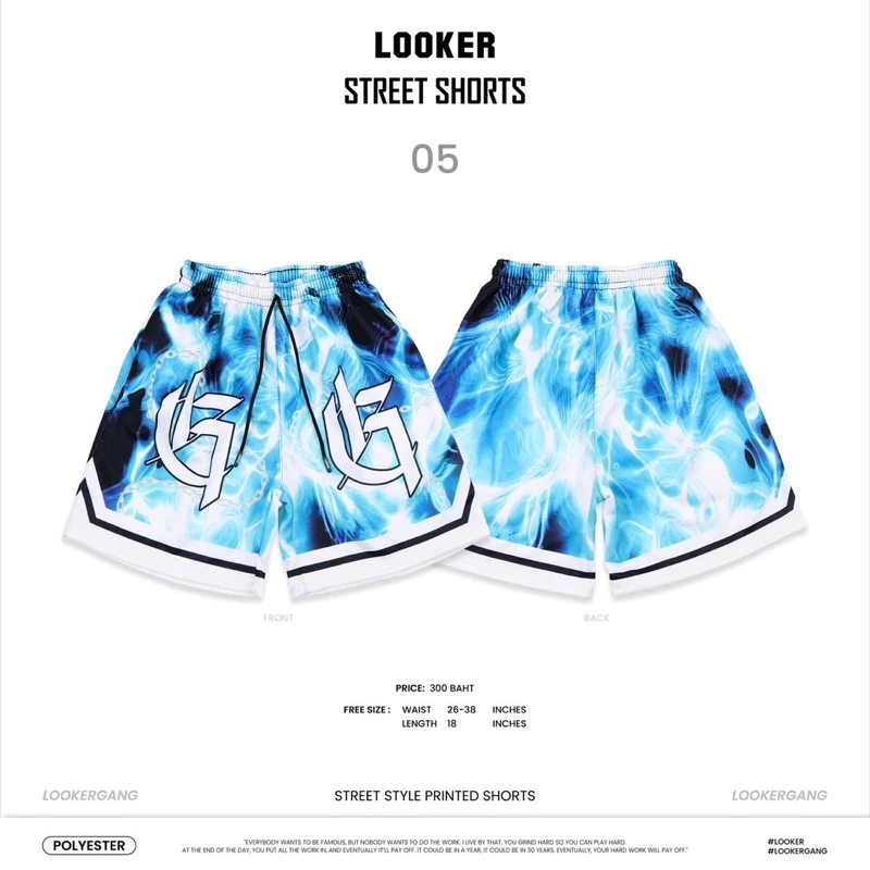 LOOKER - STREET SHORTS กางเกงบาส กางเกงขาสั้นเอวยางยืด (กางเกงขาสั้น ...