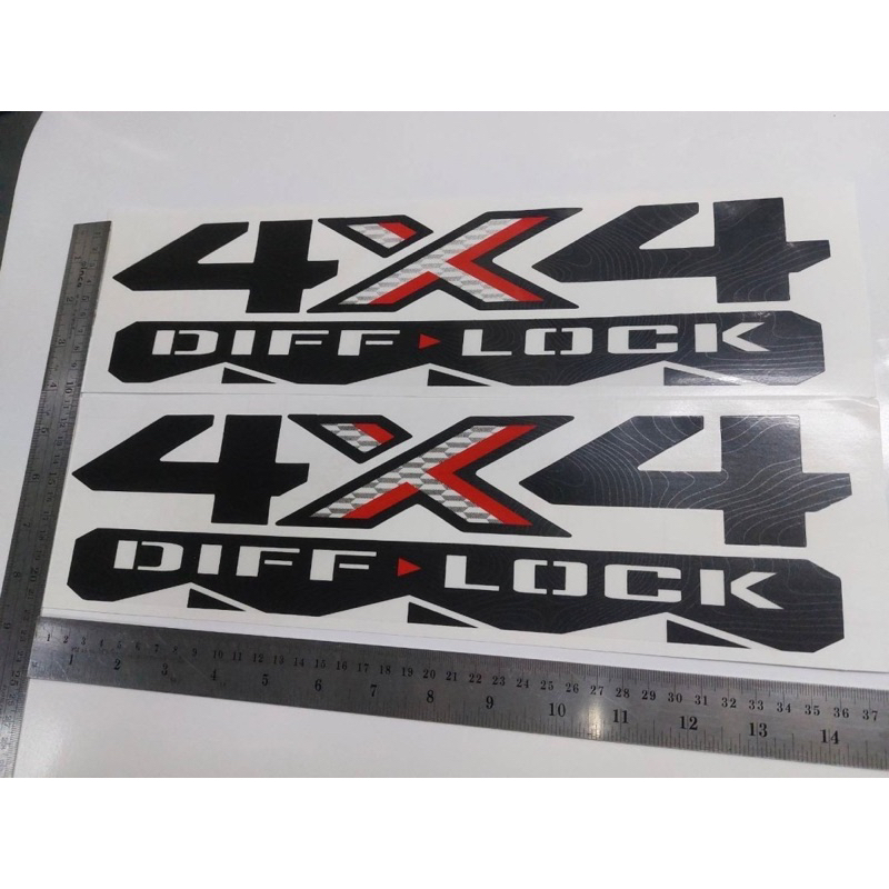 สติ๊กเกอร์งานสกรีน 4x4 DIFF-LOCK สำหรับติดข้างท้ายรถ Isuzu D-Max V ...