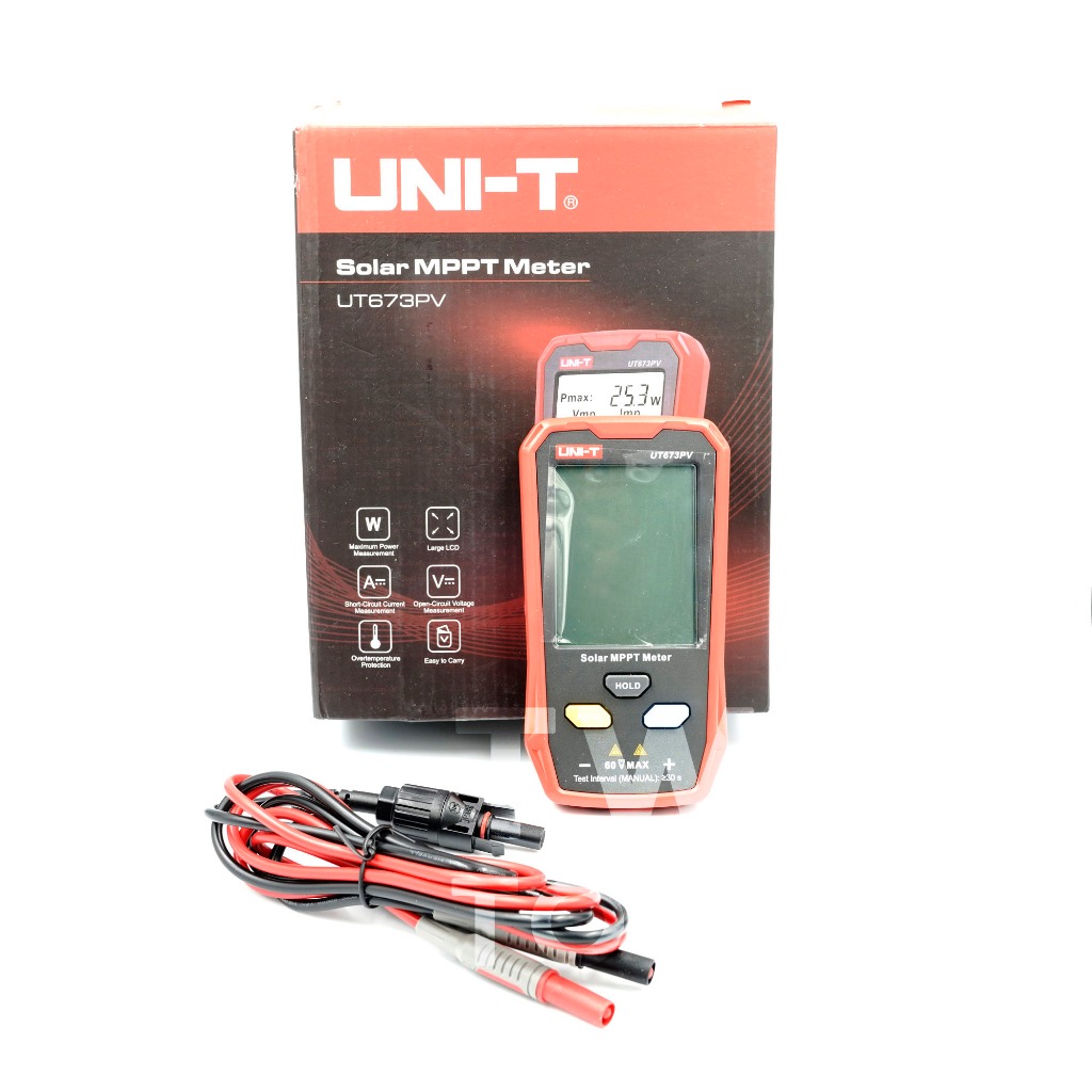 UNI-T 673PV มัลติมิเตอร์ เครื่องวัด แผงโซล่าร์เซลล์ DC 800W 60V 35A พลังงานแสงอาทิตย์ Solar MPPT ...