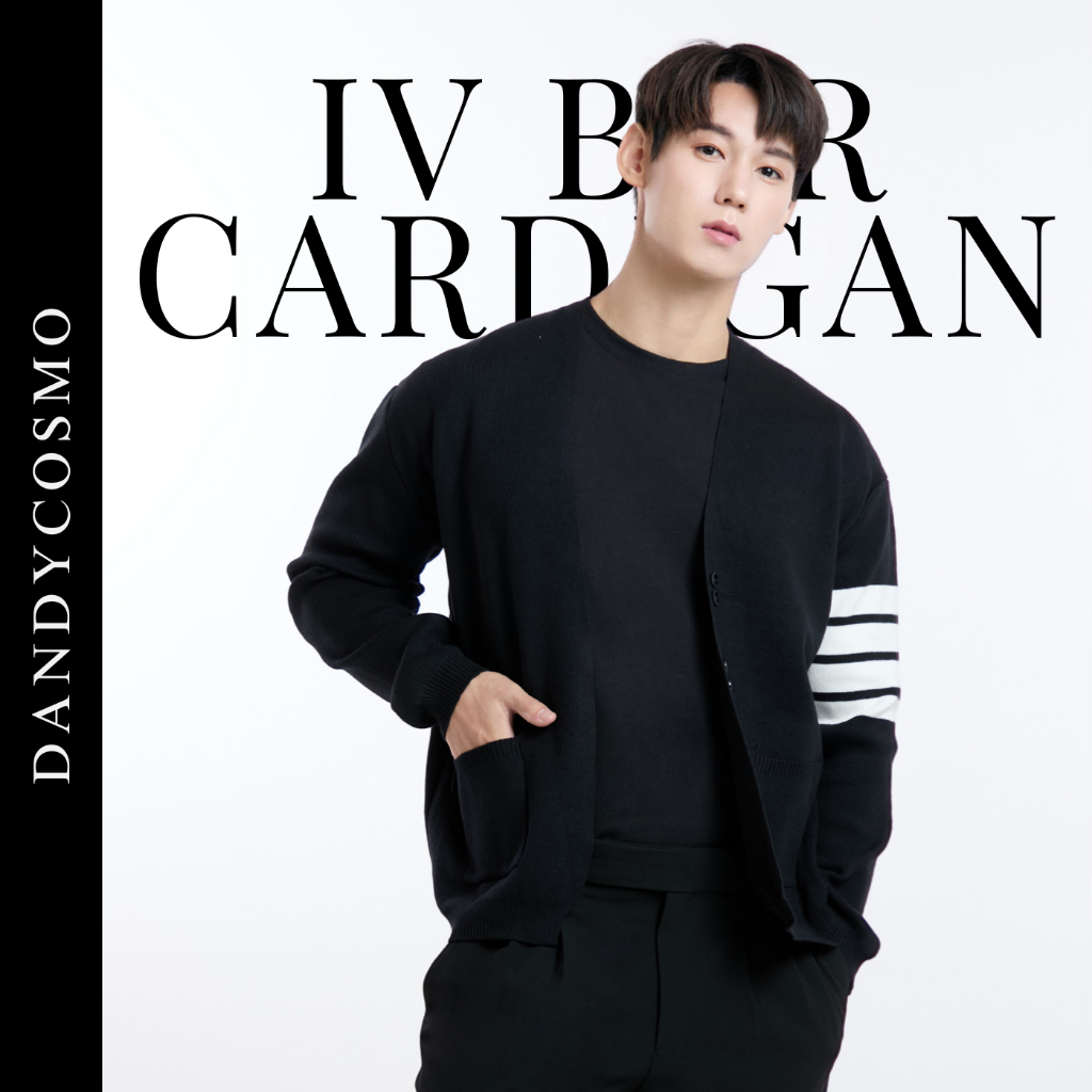 DANDY COSMO | [2สี]เสื้อคาดิแกน ไหมพรม รุ่น IV BAR เสื้อคลุม CARDIGAN ...