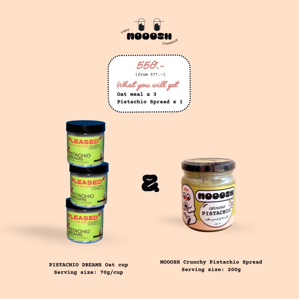 Pleased Yoghurt x MOOOSH Crunchy Pistachio Dreams (Overnight Oats) 3 ...
