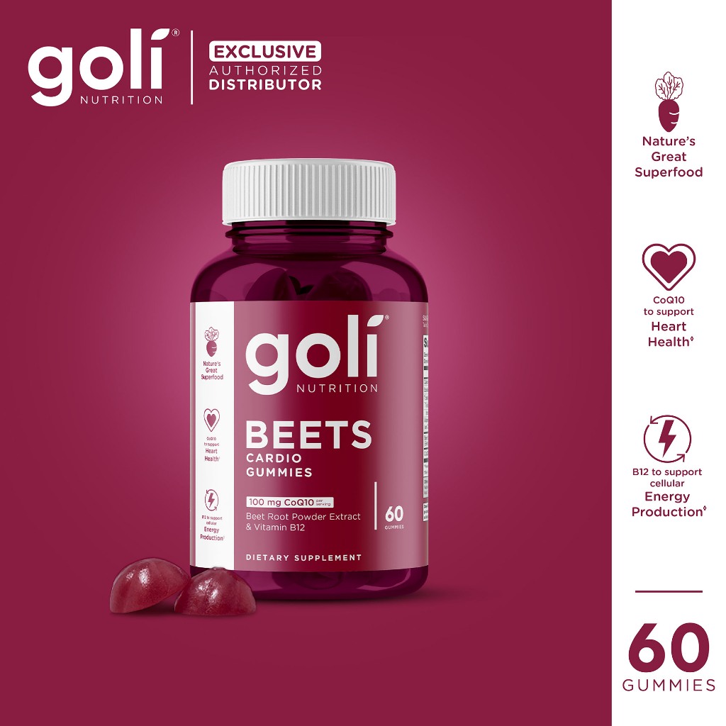 Goli Nutrition - Beets Cardio (Apple&Guava) - 60 Gummies โกลิ นูทริชั่น ...