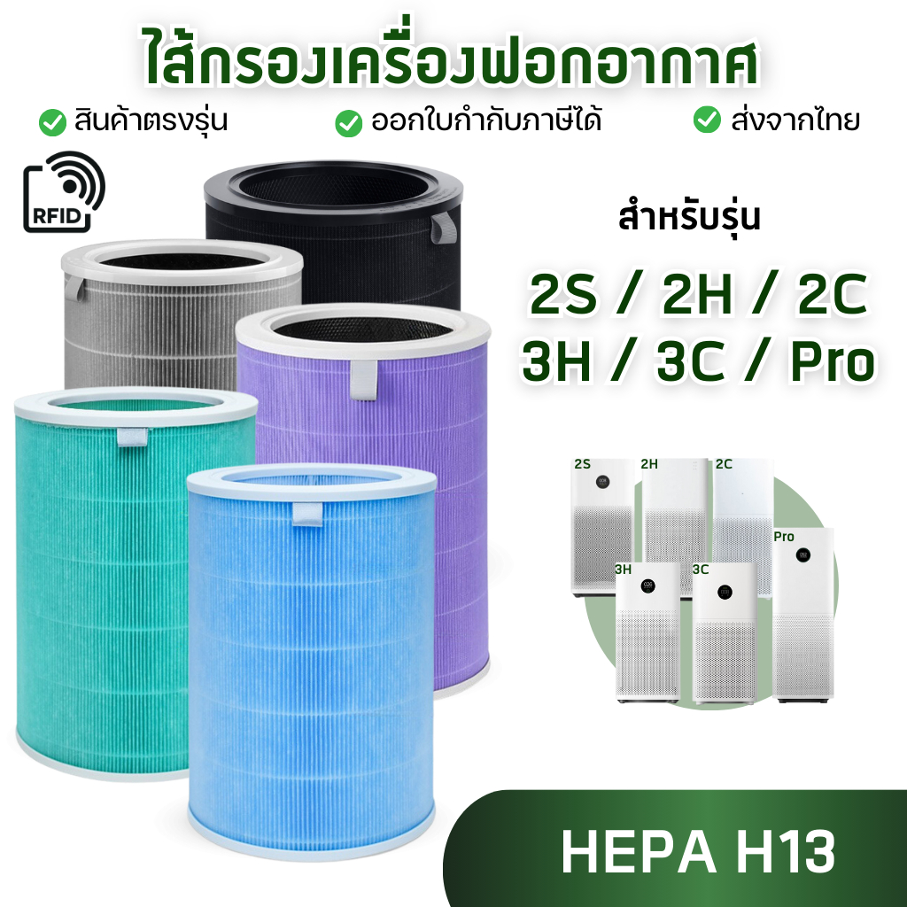 (มี RFID) ไส้กรองเครื่องฟอกอากาศ Xiaomi Filter รุ่น 2S / 2H / 3H / Pro ...