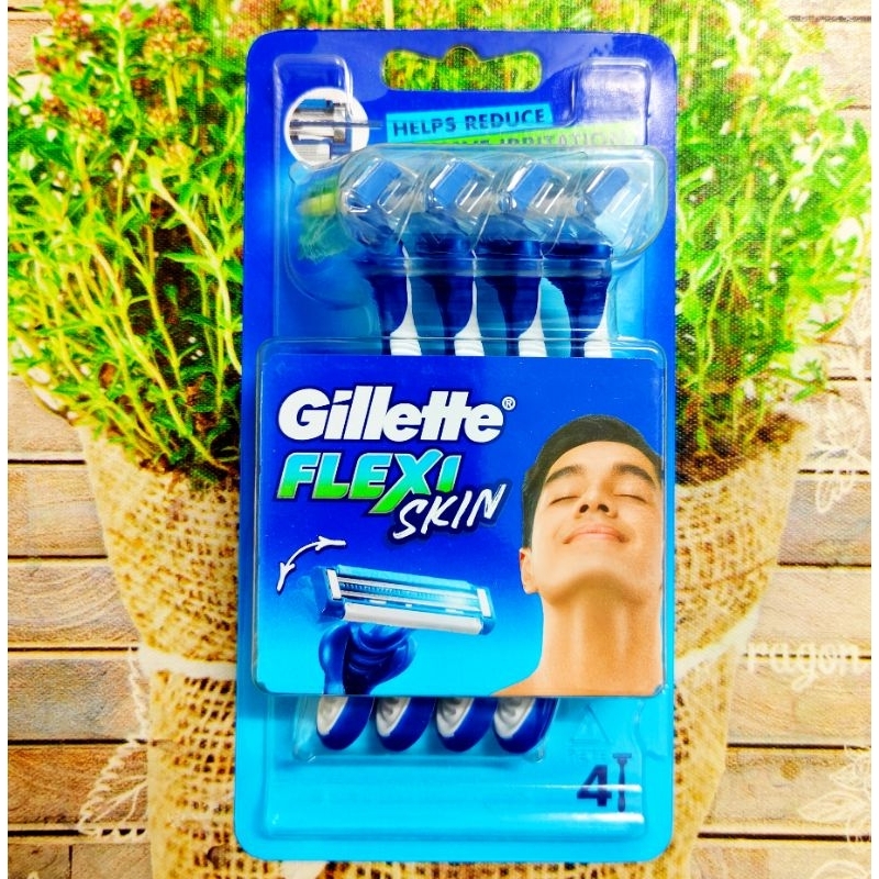 Gillette Flexi Skin ยิลเลตต์ เฟล็กซ์ซี่ สกิน ใบมีดโกนพร้อมด้าม 4ชิ้น ...