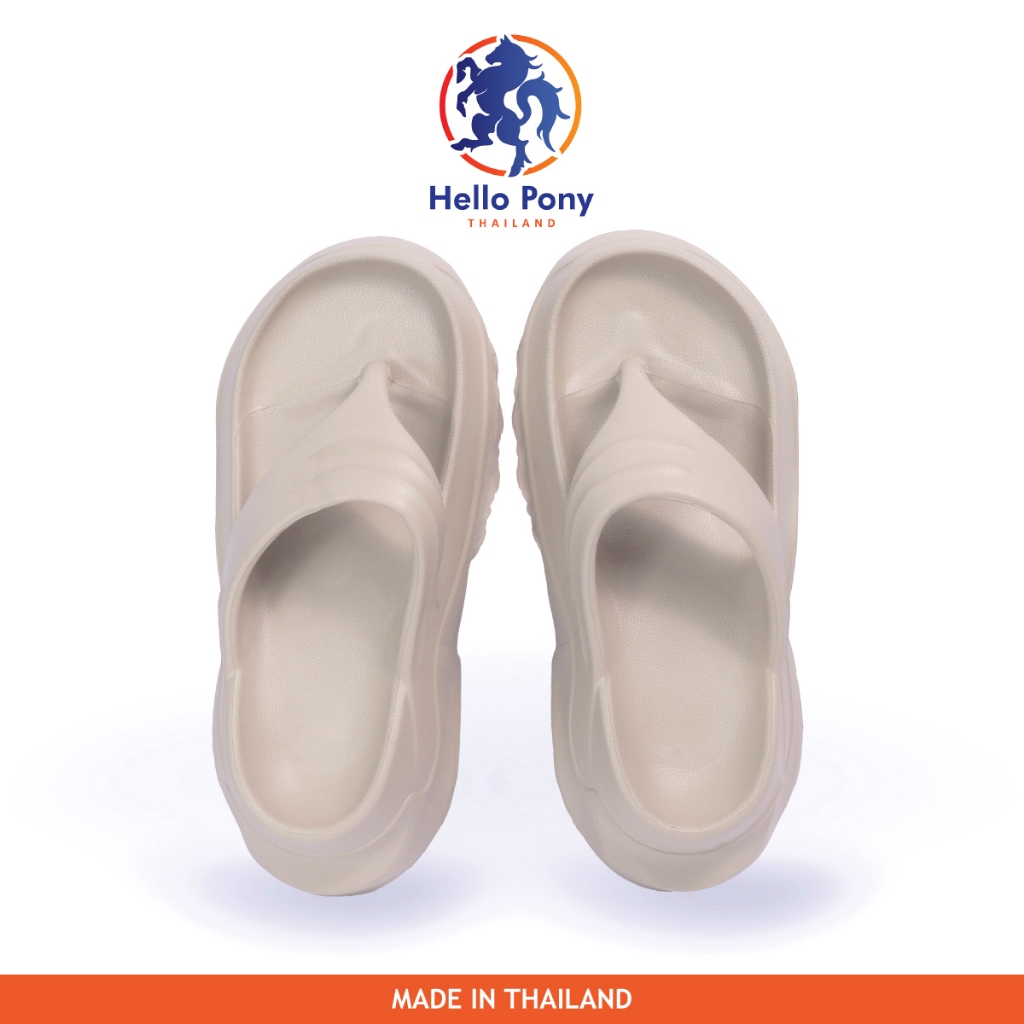 Hello Pony รองเท้าส้นตึก รองเท้าแตะหูหนีบ เสริมส้น 7 CM. ยาง EVA นุ่ม ...