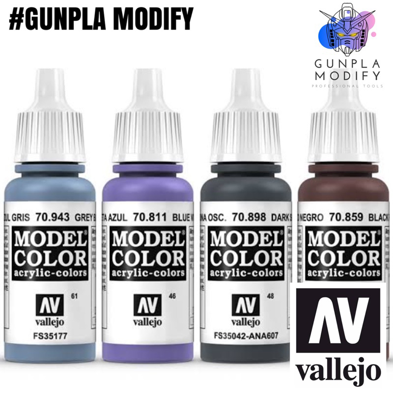 Vallejo Model Color สีอะคริลิคสูตรน้ำ Grey Blue, Blue Violet, Dark Sea ...