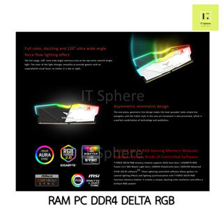 RAM DELTA RGB BLACK 16GB 32GB (8x2GB) (16x2GB) Bus 3200 3600 แรม PC ...