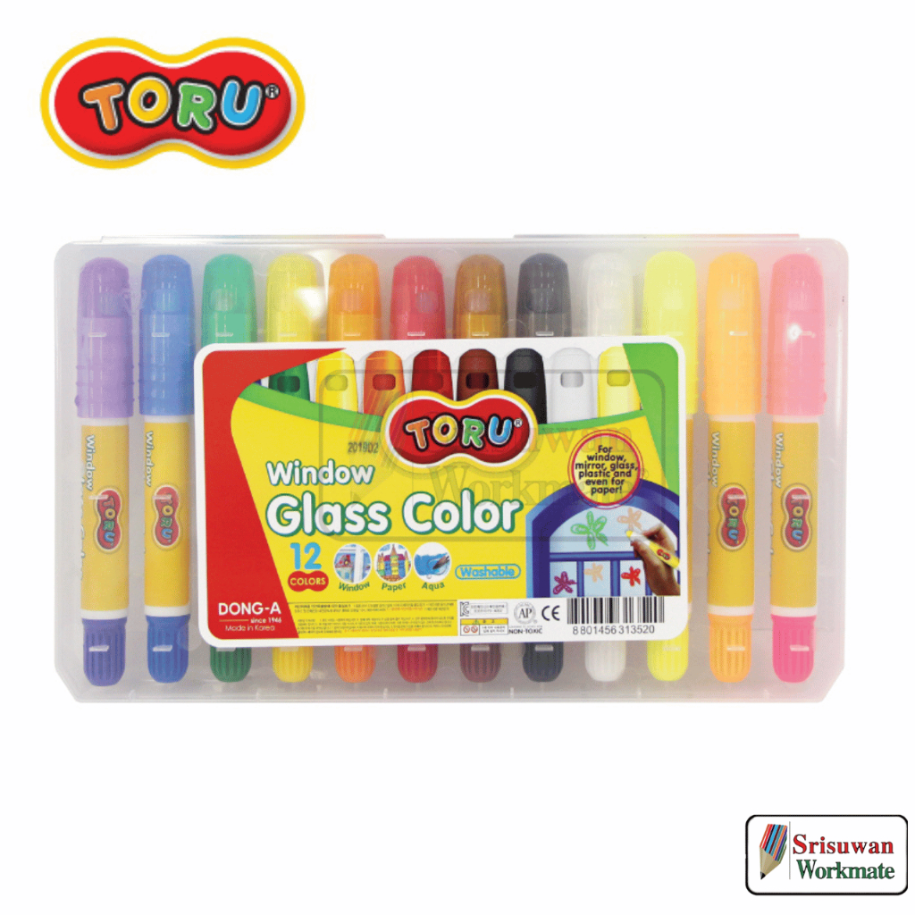 Toru Window Glass Color ชุดปากกาเขียนกระจก ลบออกได้ 24 สี / 12 สี / 6 ...