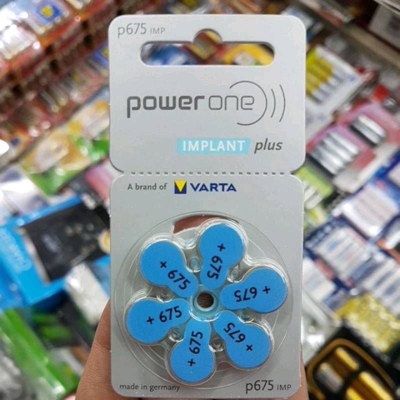 PowerOne Implant Plus 675, P675 ถ่านเครื่องรับสัญญาณประสาทหูเทียม แพค6 ...
