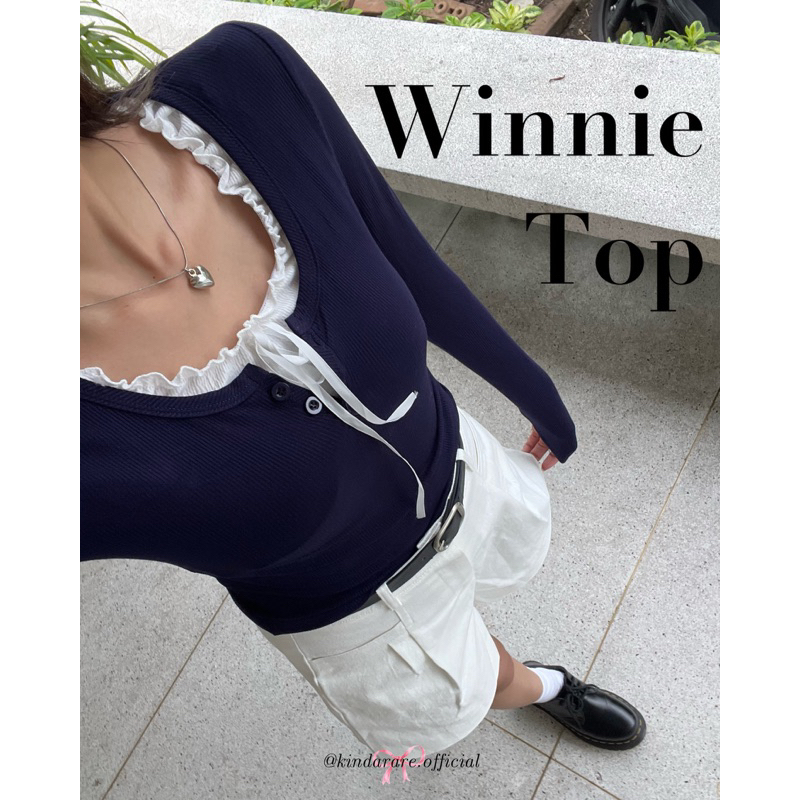 KINDARARE — Winnie Top (เสื้อแขนยาวกระดุมหน้า 3 สี พร้อมส่ง) | Shopee Thailand