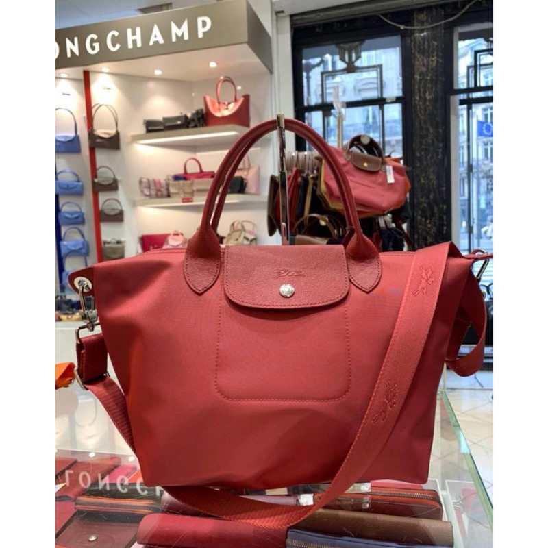 Longchamp Neo ของแท้ ล้านเปอร์เซน ไซส์ M สี Rouge รุ่นใหม่สายปรับความ ...