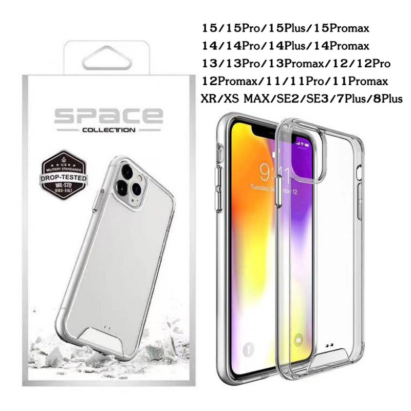 SPACE เคสใสกันกระแทก สำหรับไอโฟน 14 15 15 promax 14plus 12 Promax 11 11Promax 7Plus 8Plus xr xs ...
