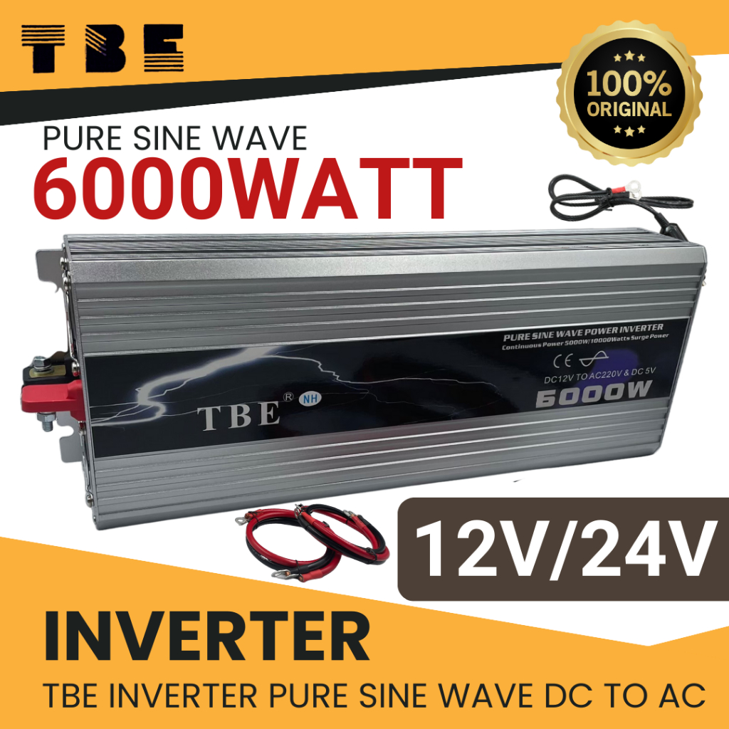 TBE Inverter Pure Sine Wave 12V/24V 6000W เครื่องแปลงไฟรถ12V เป็นไฟบ้าน ...