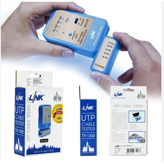 ของแท้ เครื่องเช็คสายแลน LINK (TX-1302) UTP CABLE TESTER Original ...