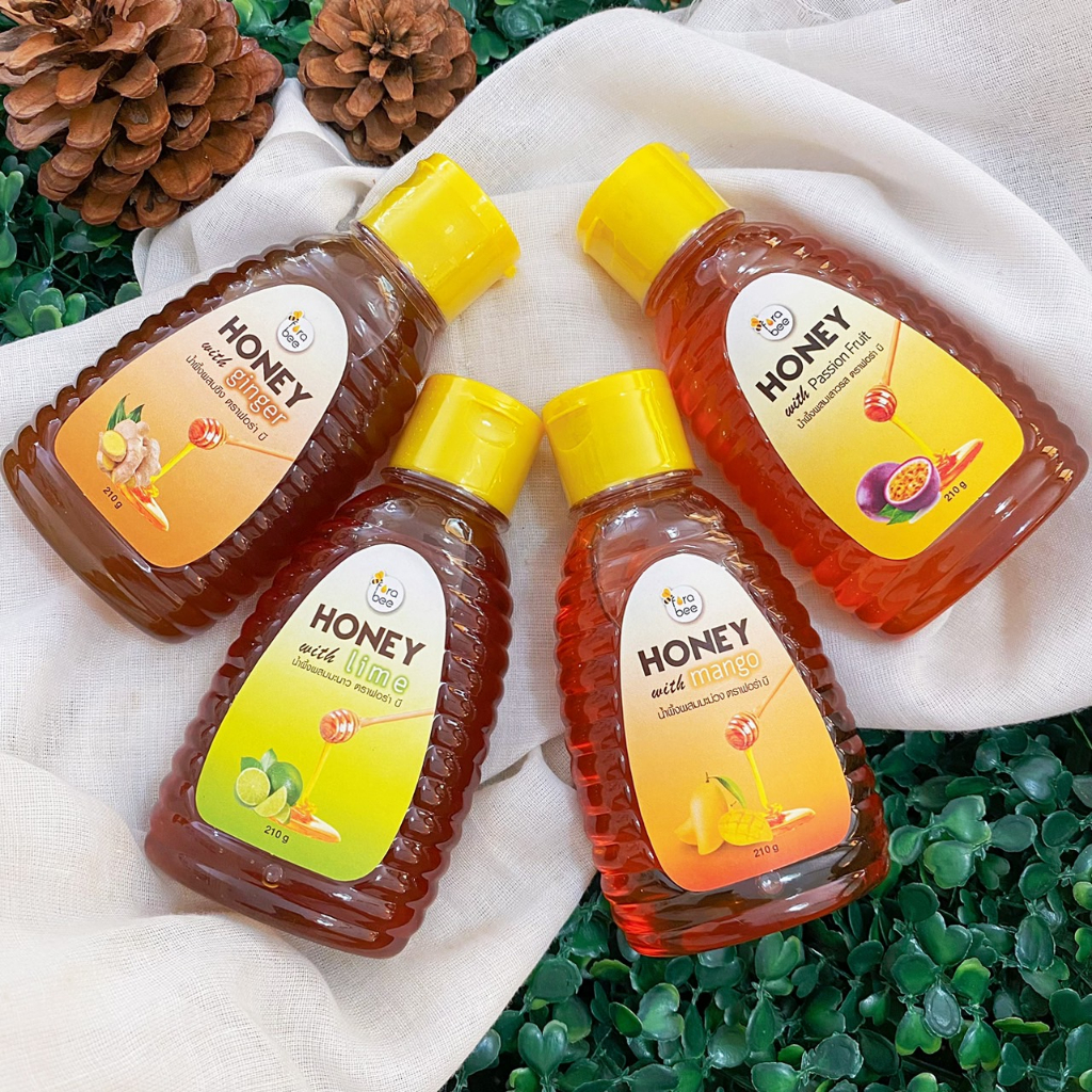 น้ำผึ้ง ผสมสมุนไพร ผลไม้ ขิง มะนาว มะม่วง เสาวรส ตรา ฟอร่า บี Fora Bee (ขนาด 210 กรัม) ดอกลำไย ...