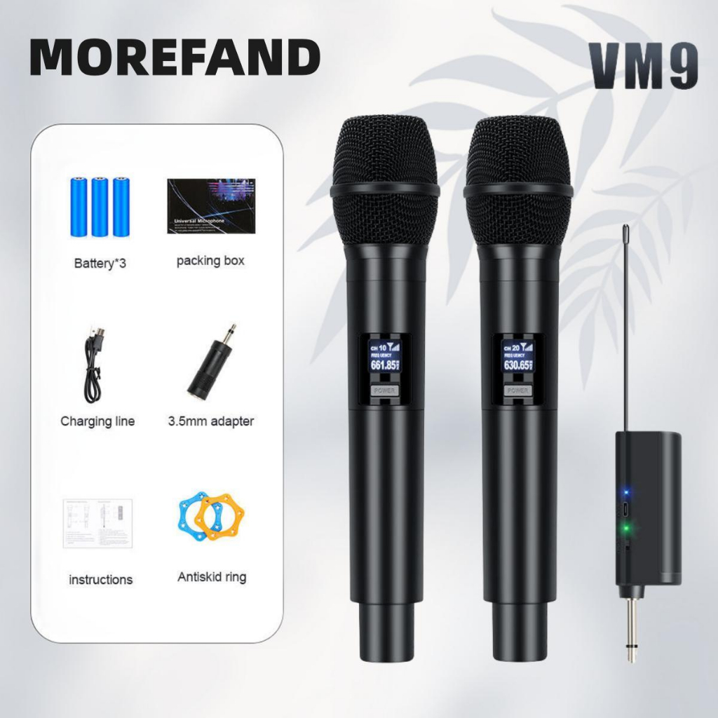 VM9[MOREFAND]ไมค์ลอยไร้สาย ไมค์ลอย ไมค์ ลอย ไร้ สาย คุณภาพเสียงชัดเจนสุดๆ . ไมโครโฟน ไมค์ลอย ...