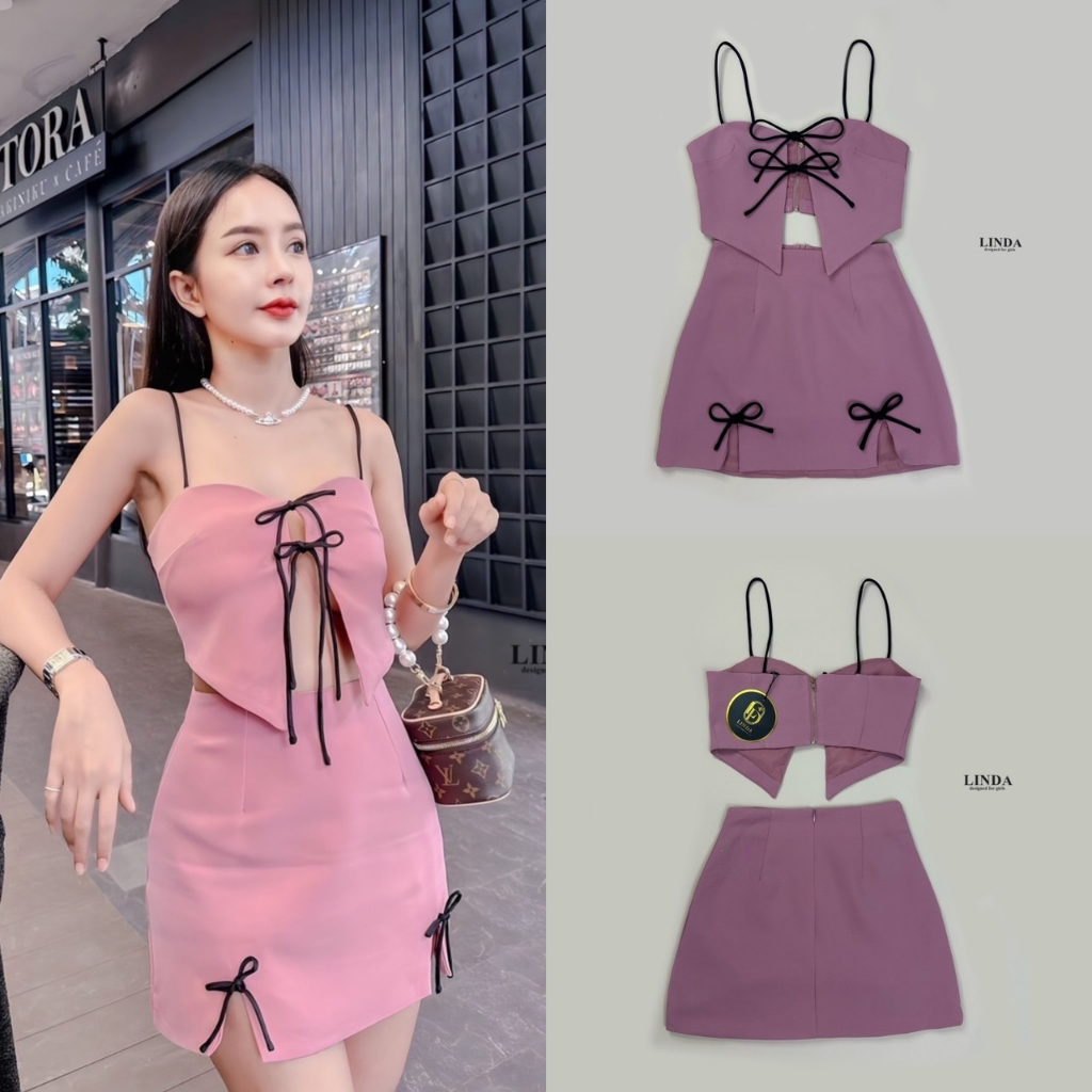 LINDA: set เสื้อ กระโปรงคิ้ววววเวอร์มพู (*สอบถามสต๊อกก่อนกดสั่งน๊า ...