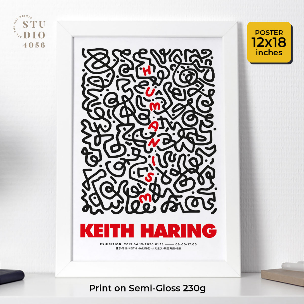 Keith Haring Poster Art Prints_2 Unframed ภาพโปสเตอร์งานศิลปะของศิลปิน ...