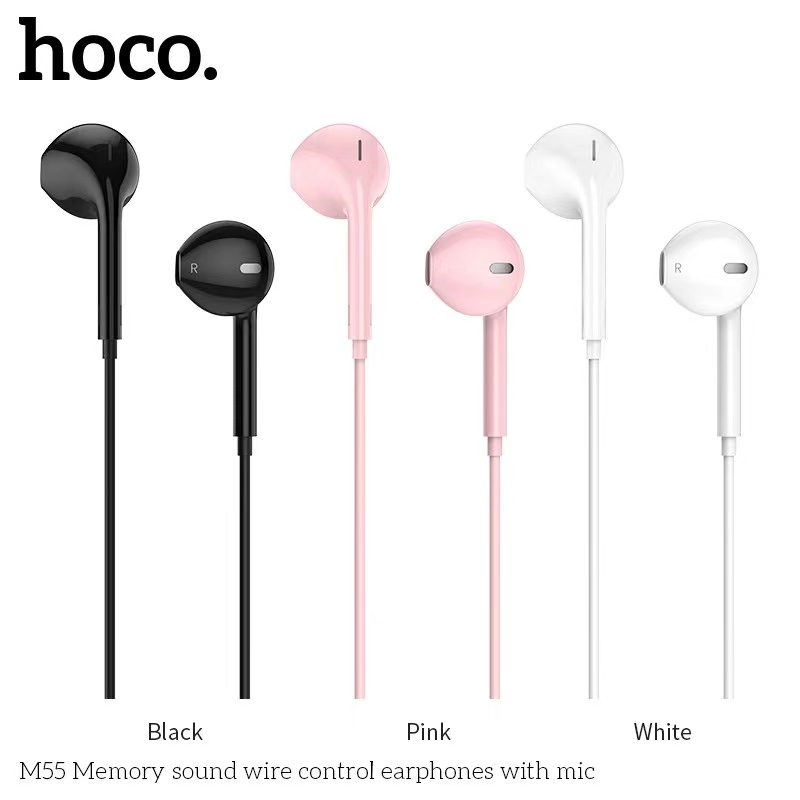 Hoco M55 หูฟัง แบบมีสาย พร้อมไมโครโฟน สามารถปรับเพิ่ม ลดเสียงได้ ช่อง ...