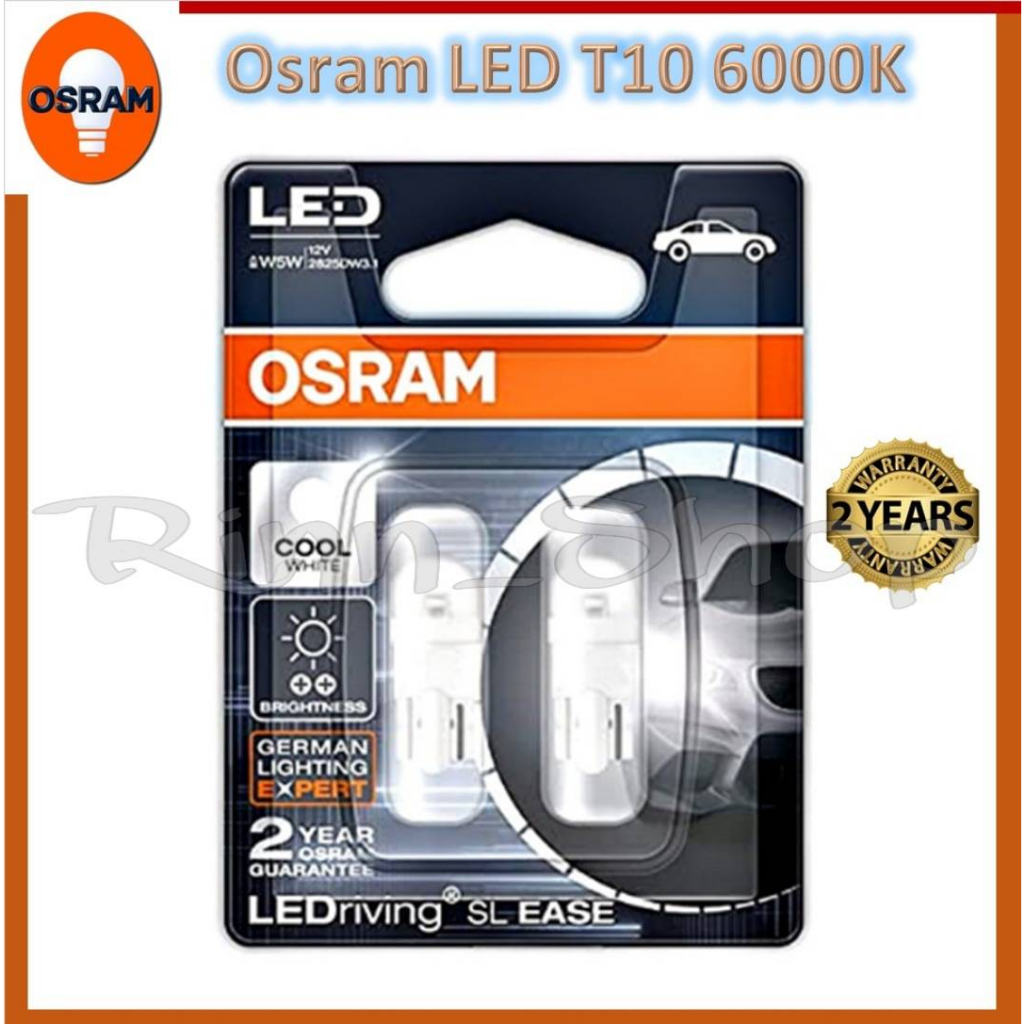 Osram ไฟหรี่ ไฟส่องป้ายทะเบียน ไฟส่องแผนที่ LED T10 6000K แท้ 100% แพค ...