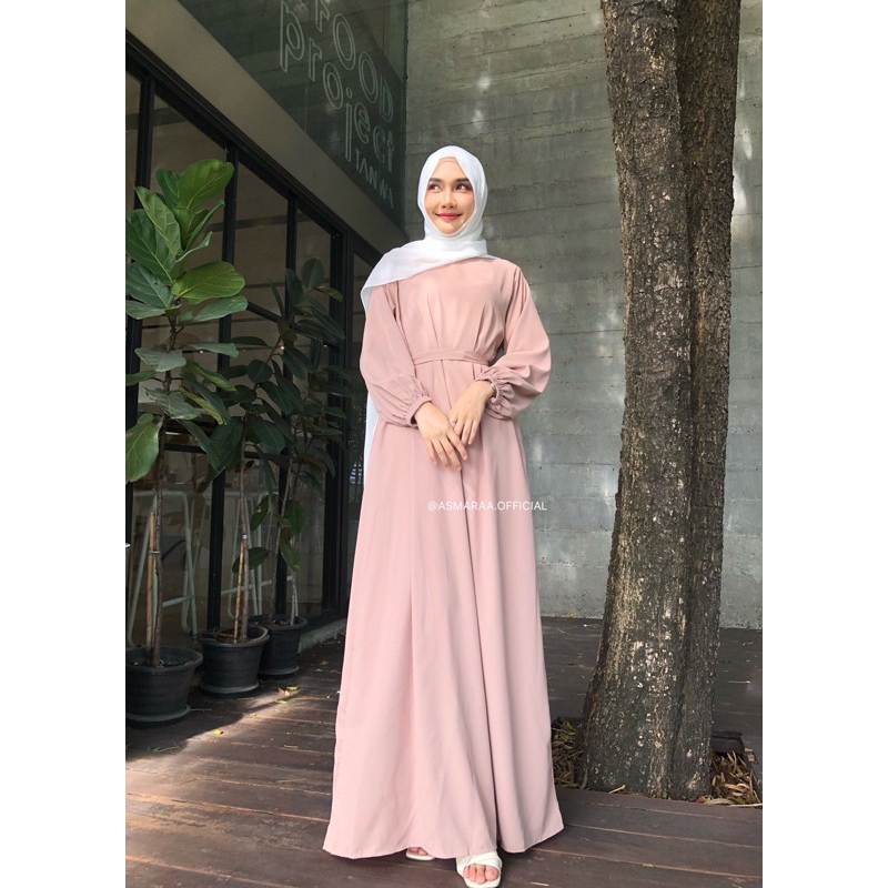 Abaya basic อบาย่า เดรสยาว ชุดมุสลิม แฟชั่นชุดมุสลิม ชุดยาว | Shopee Thailand