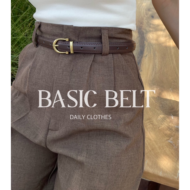 Basic Belt/เข็มขัดหนังอะไหล่ทอง | Shopee Thailand