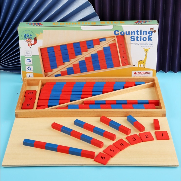 Montessori counting stick - Math teaching aid มอนเตสซอรี่ ของเล่น ...