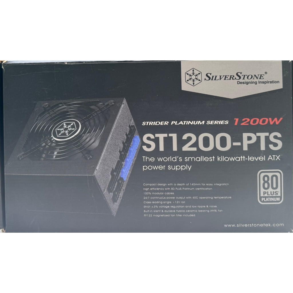 POWER SUPPLY (อุปกรณ์จ่ายไฟ) SILVERSTONE STRIDER - 1200W 80 PLUS PLATINUM (ST1200-PTS) มือสอง ...