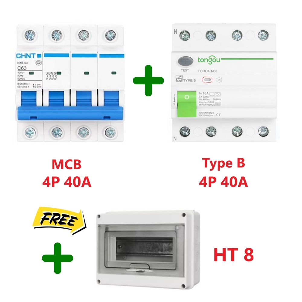 RCD RCCB Type B เบรคเกอร์กันดูดกันรั่ว สำหรับติดตั้งงานชาร์จรถไฟฟ้า EV ...