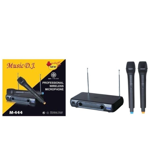 ไมค์โครโฟน M444 ไมค์ไร้สาย Music D.J. ไมค์ลอย VHF รุ่น M-444 ไมค์ลอยคู่ สินค้ารับประกัน 1 ปี ...