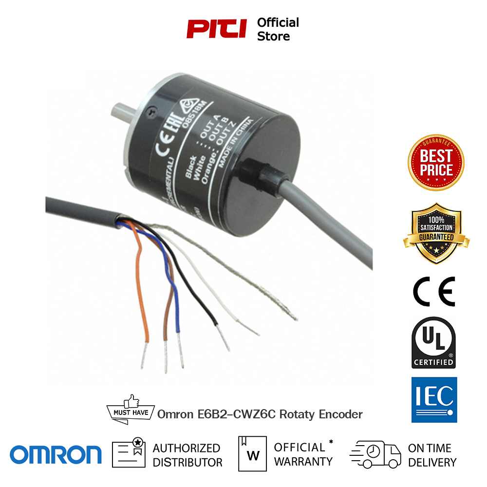 Omron E6B2-CWZ6C Rotary Encoder Incremental ขนาดแหล่งจ่าย 5-24VDC จำนวนพัลส์ต่อรอบ 360P/R เอ็น ...