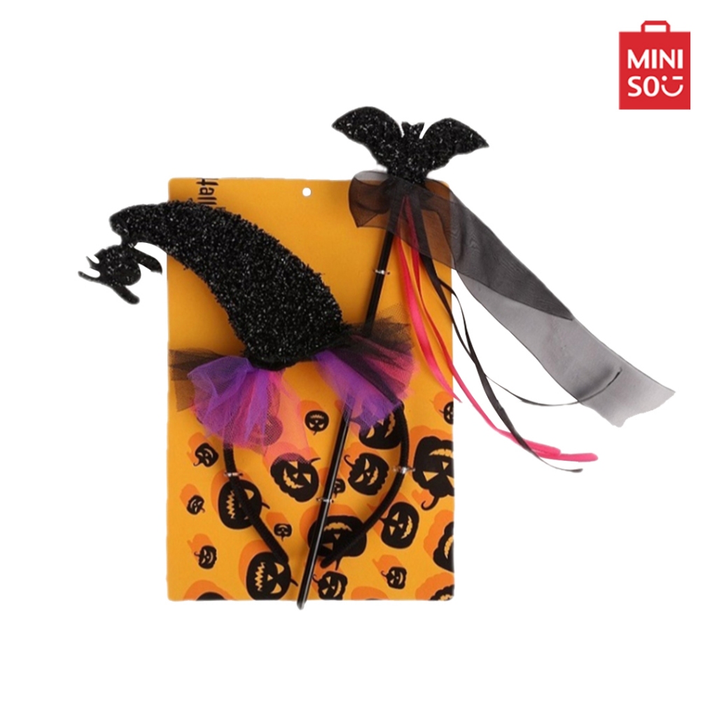 MINISO เซทที่คาดผมหมวกแม่มด & ไม้คฑาค้างคาว Halloween Series | Shopee ...