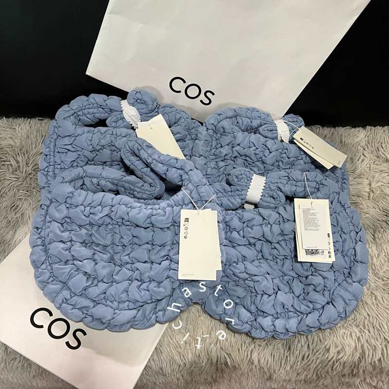 (พร้อมส่ง) กระเป๋า Cos Quilted Mini Bag สี Black/Off white/Sakura Pink ...