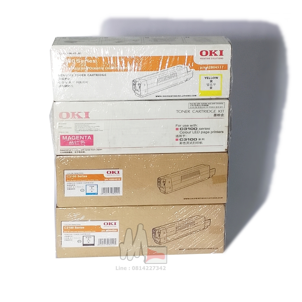 OKI C3100 ตลับหมึกชุดสี แท้ สีดำ สีฟ้า สีแดง และสีเหลือง | Shopee Thailand