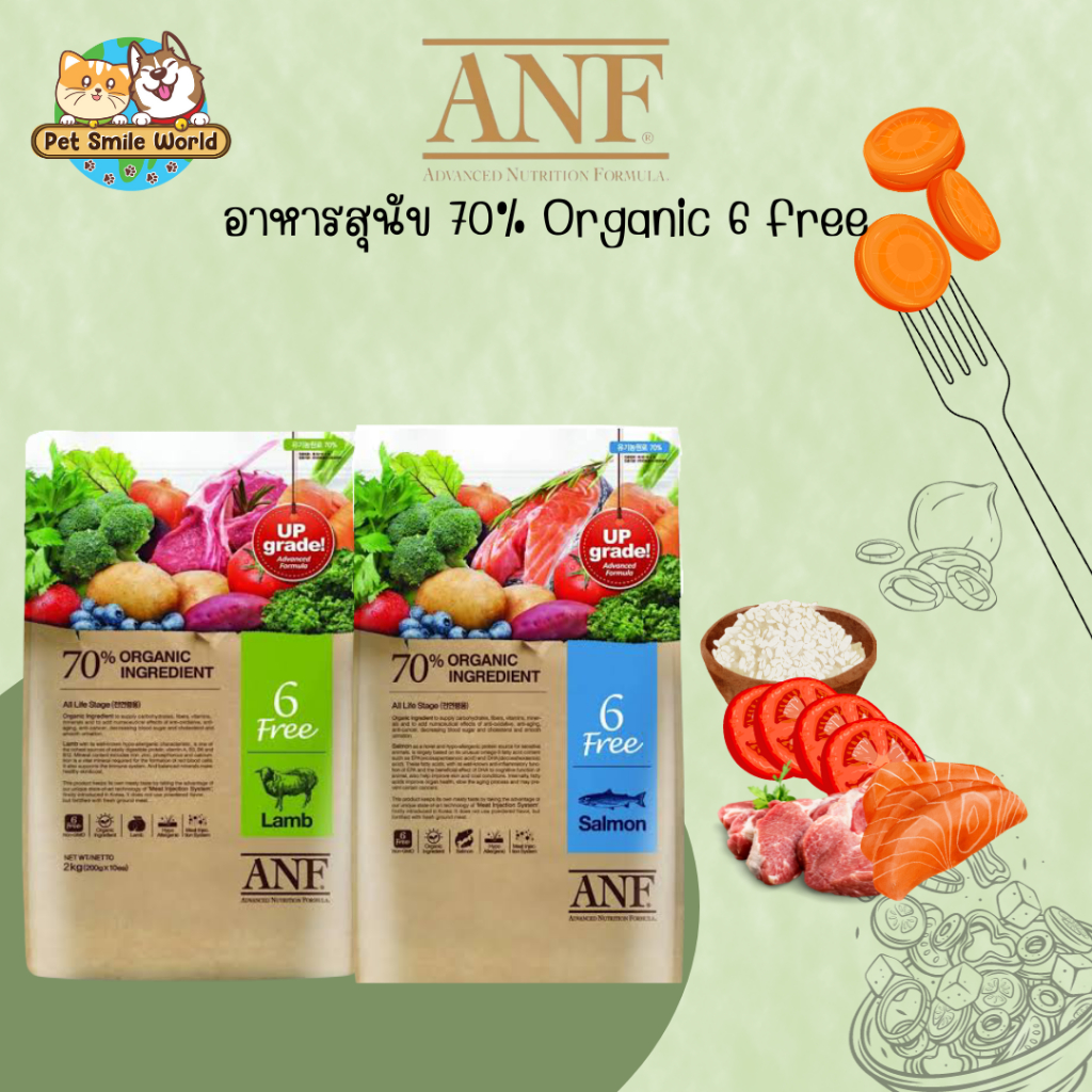 อาหารสุนัข ANF 70% Organic 6 free ขนาด 2 Kg | Shopee Thailand