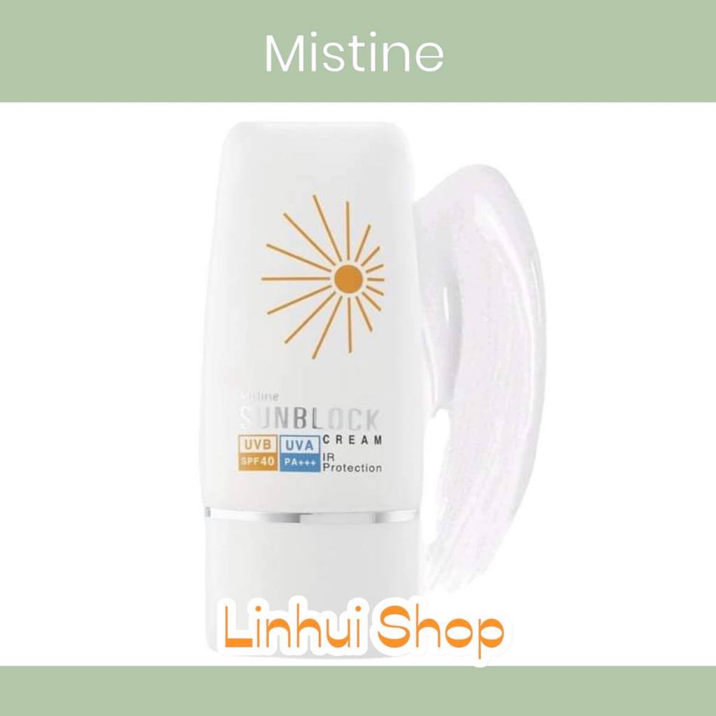 Mistine Sunblock Cream SPF 40 PA+++ IR Protection 30 g. exp 2027 ครีม ...