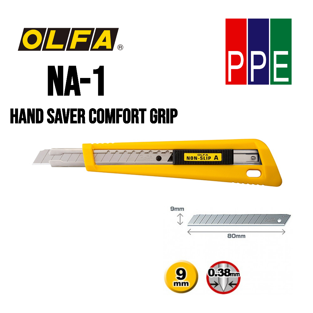 NA-1 [OLFA] มีดคัตเตอร์จับถนัดมือ 9mm. Hand Safety Comfort Grip | Shopee Thailand