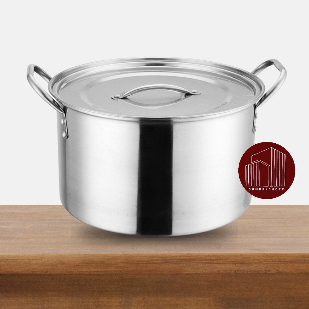 หม้อสแตนเลส หม้อแขก สำหรับต้ม ทอด นึ่ง มีหูจับ พร้อมฝาปิด ขนาด 24cm 26cm | Shopee Thailand