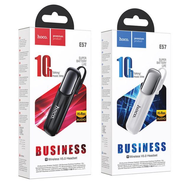 หูฟังบลูทูธไร้สายแบบข้างเดียว Hoco Wireless headset “E57 Essential” earphone with mic | Shopee ...