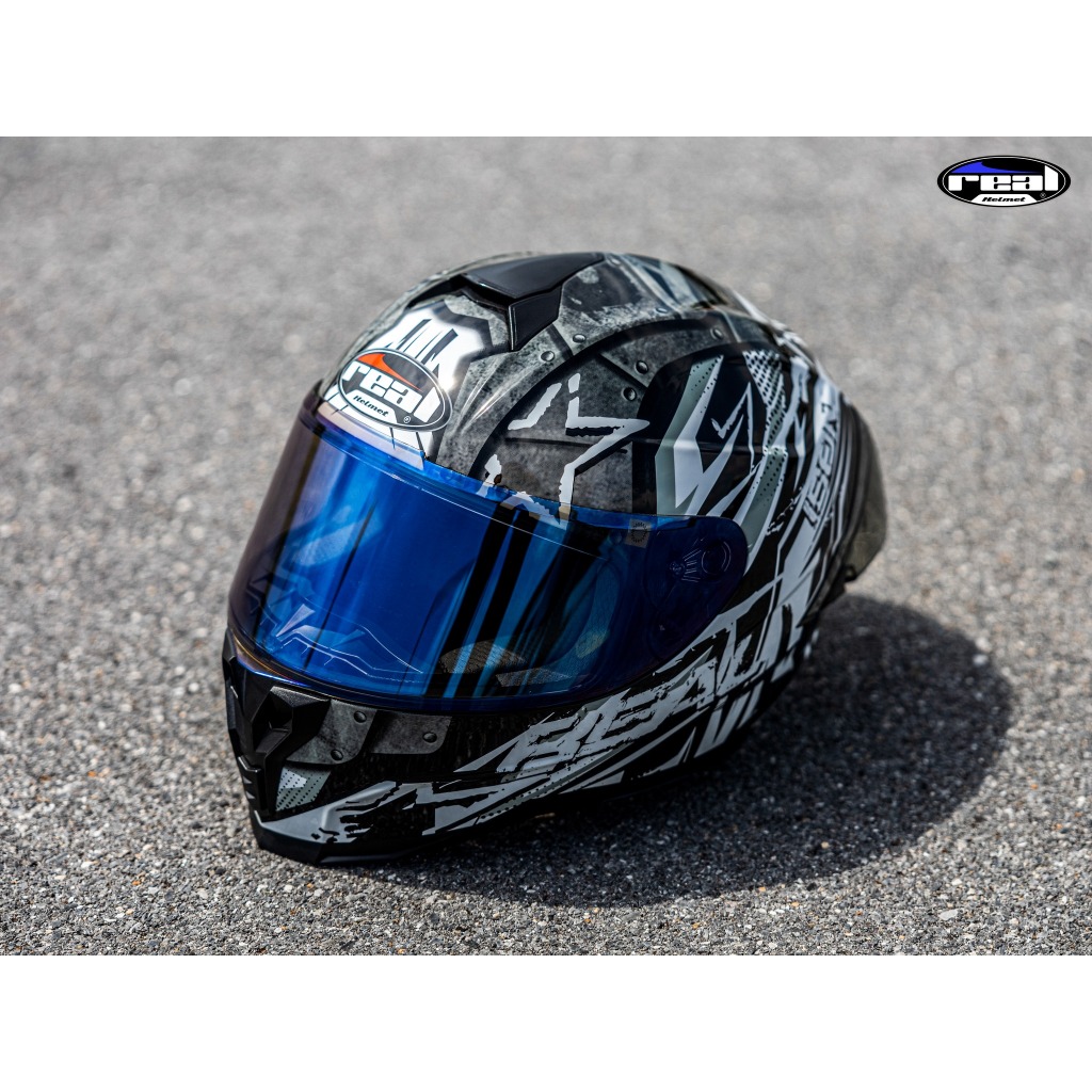 หมวกกันน็อค REAL Falcon ICON ลายใหม่ ชิลด์หน้าปรอทน้ำเงิน รองรับ ...