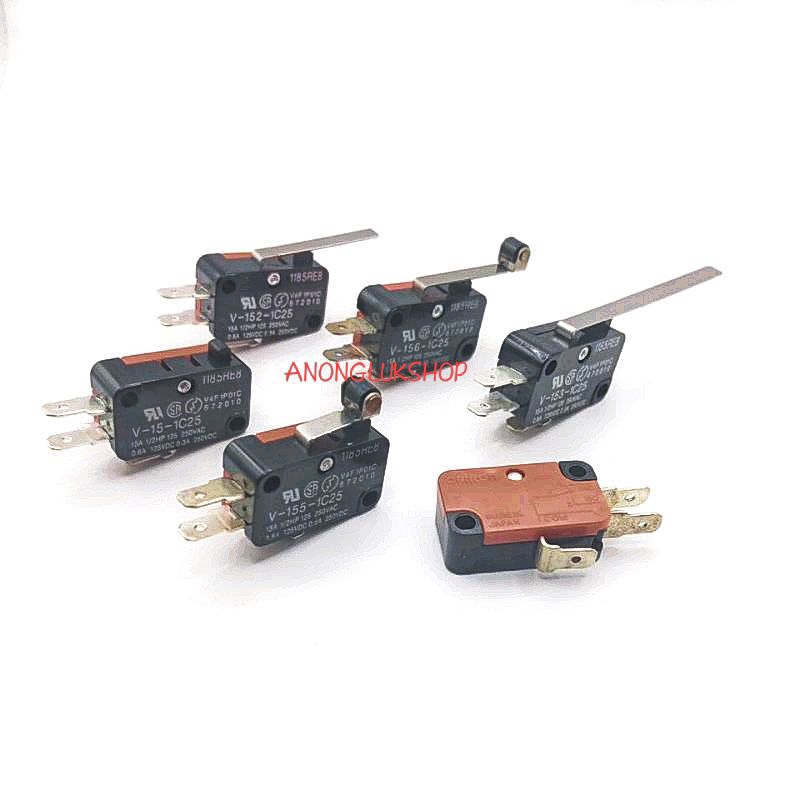 1ตัว👉👉ไมโครสวิตช์ ลิมิตสวิตช์ LIMIT Switch OMRON V-15-1C25 V-152-1C25 V-155-1C25 V-156-1C25 V ...