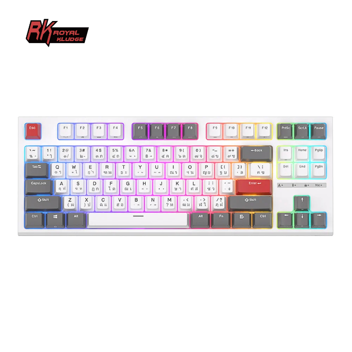 คีย์บอร์ด Royal Kludge (คีย์ไทย) รุ่น RK R87 ขนาด 85% รองรับ Hotswap ...